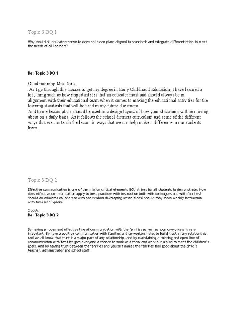 Deborah Lane WK 3 DQ 1 & 2 | PDF | Career & Growth | Self-Improvement