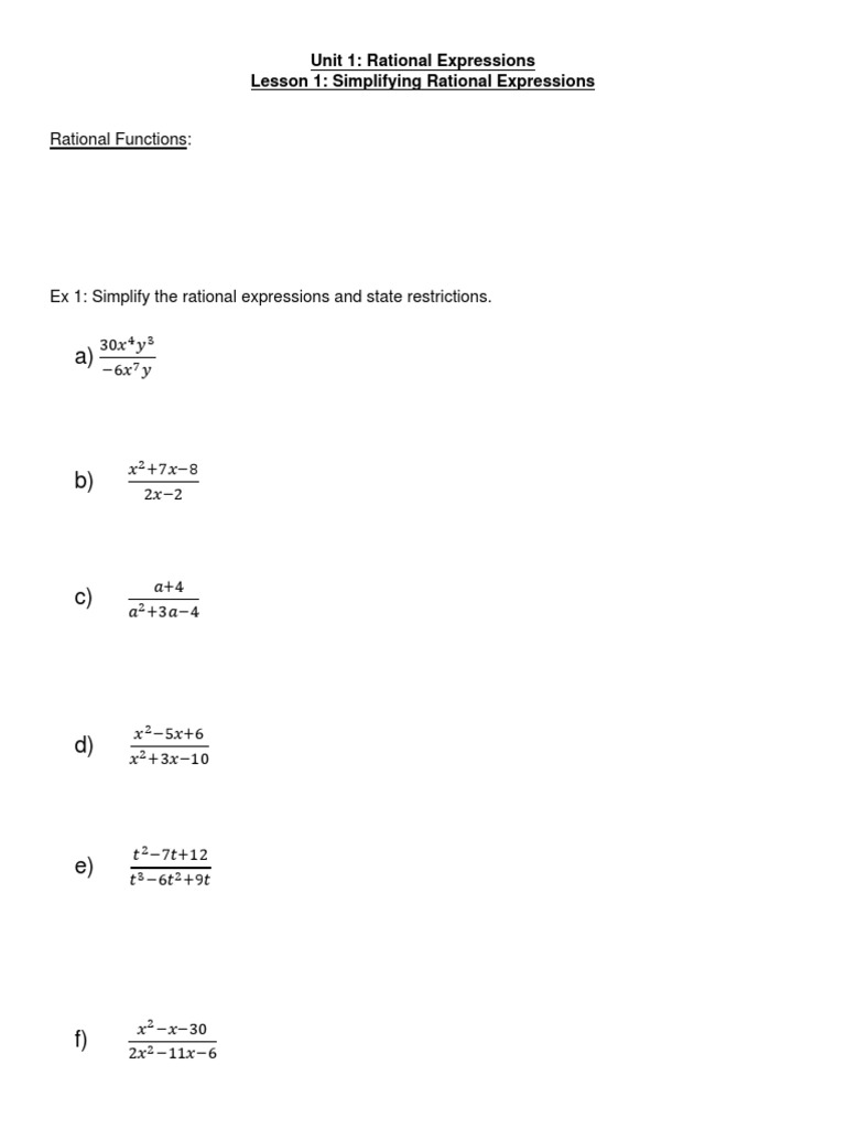 #1 Rational Functions | PDF