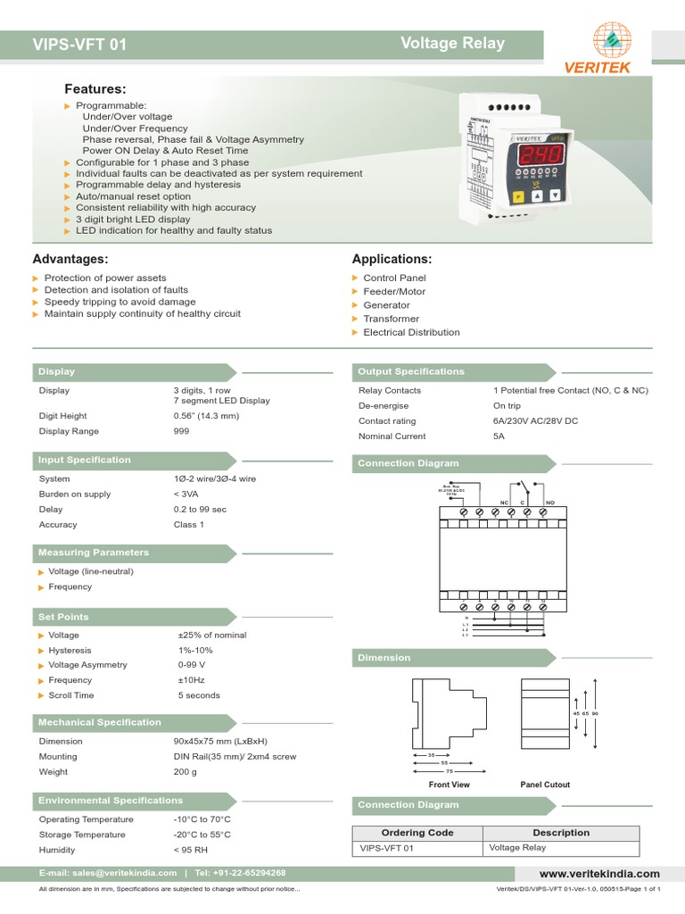 Voltage Protection Relay | PDF | Mains Electricity | Relay