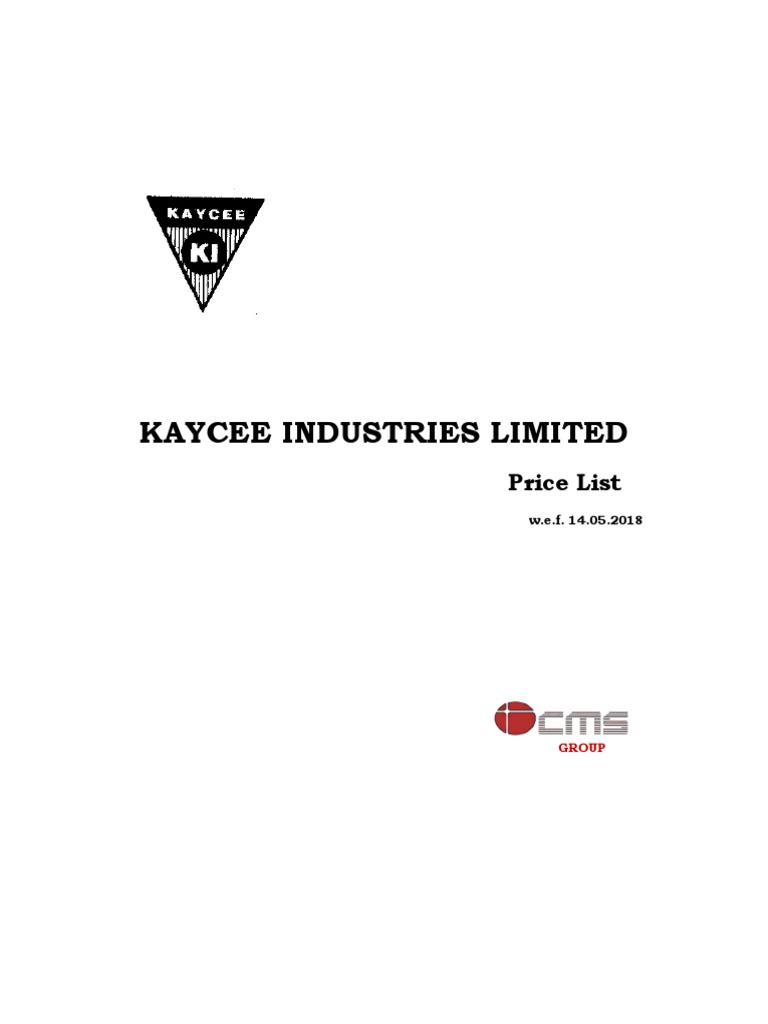 Kaycee Industries Limited: Price List | PDF | Switch | Alternating Current