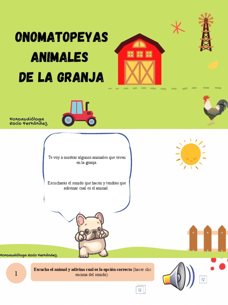 Onomatopeyas Animales Granja | PDF