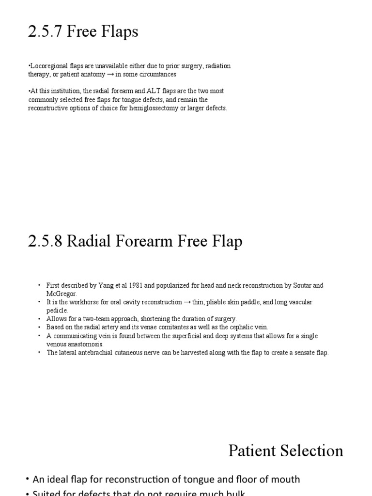 Free Flap | PDF | Human Anatomy | Medical Specialties