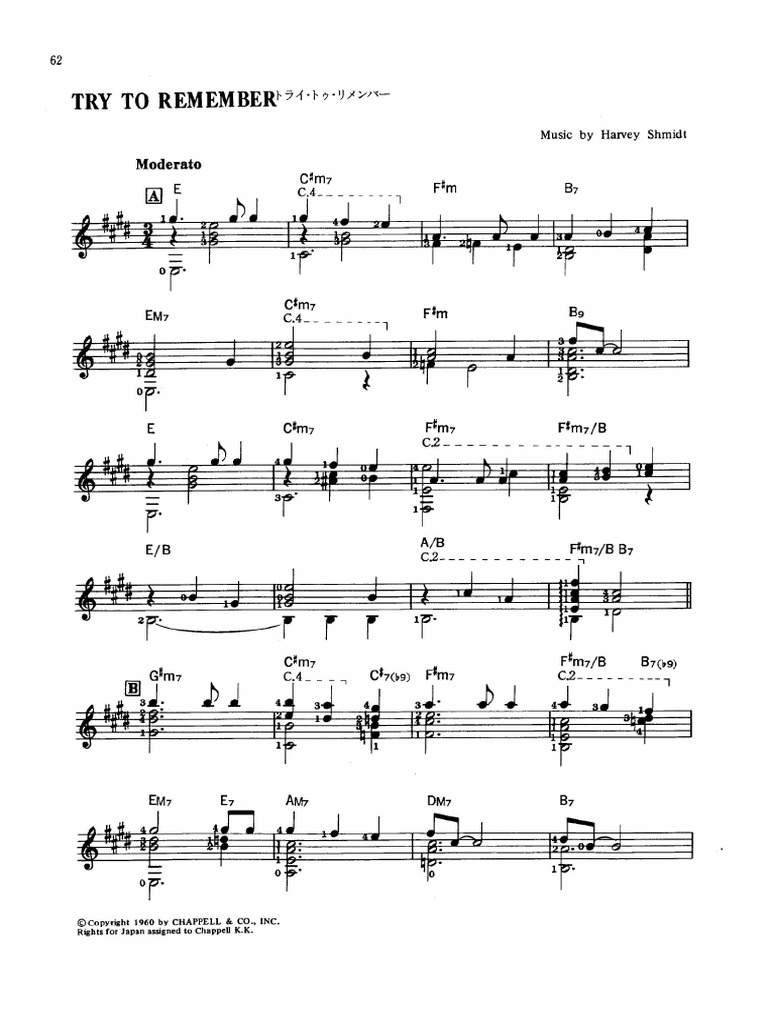 Ken-Ichi Ebe - Guitar Solo - Try To Remember | PDF