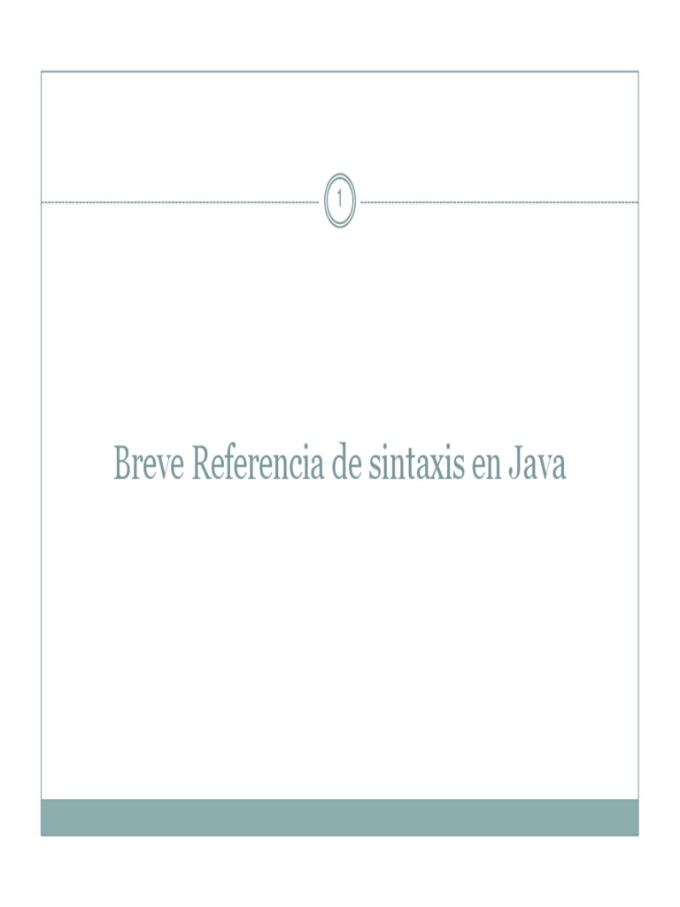 Sintaxis de Java: Referencia Rápida | PDF | Tipo de datos | Java (lenguaje de programación)
