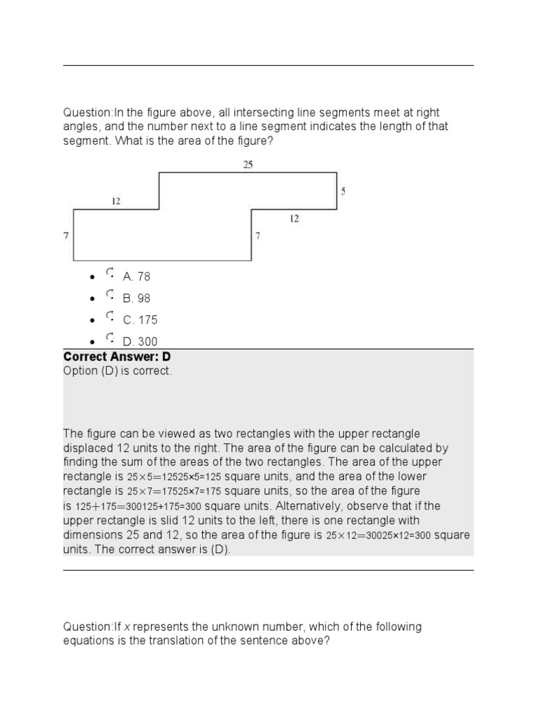 Middle Grades Math Assessmnet | PDF | Area | Volume