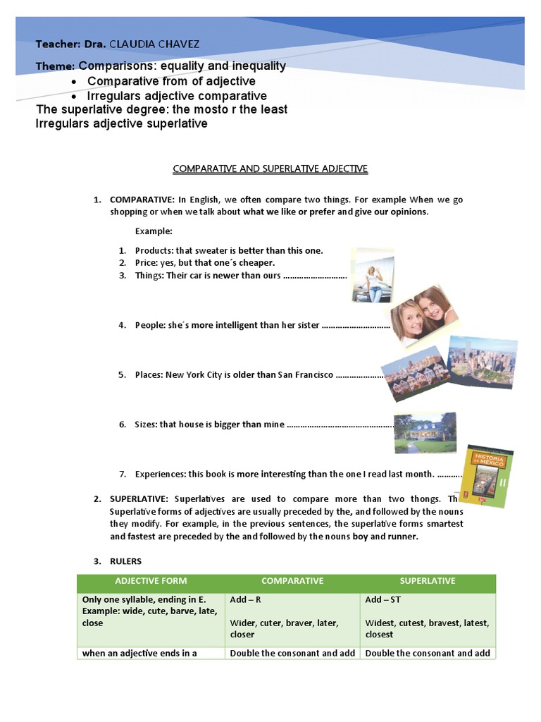 Comparisons Equality and Inequality | PDF | Adjective | Pronoun