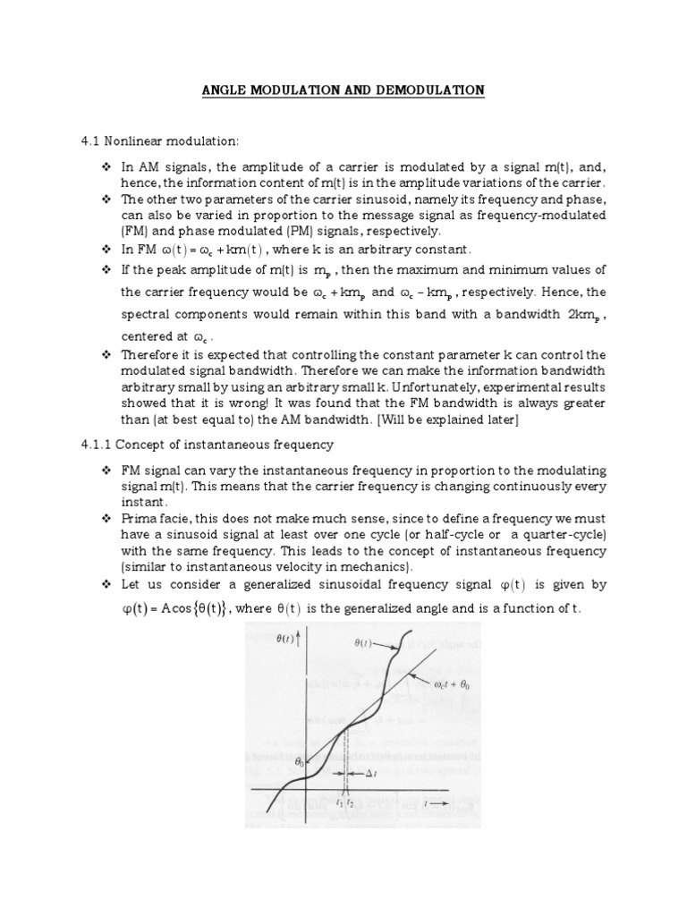 Angle Modulation | PDF | Frequency Modulation | Spectral Density
