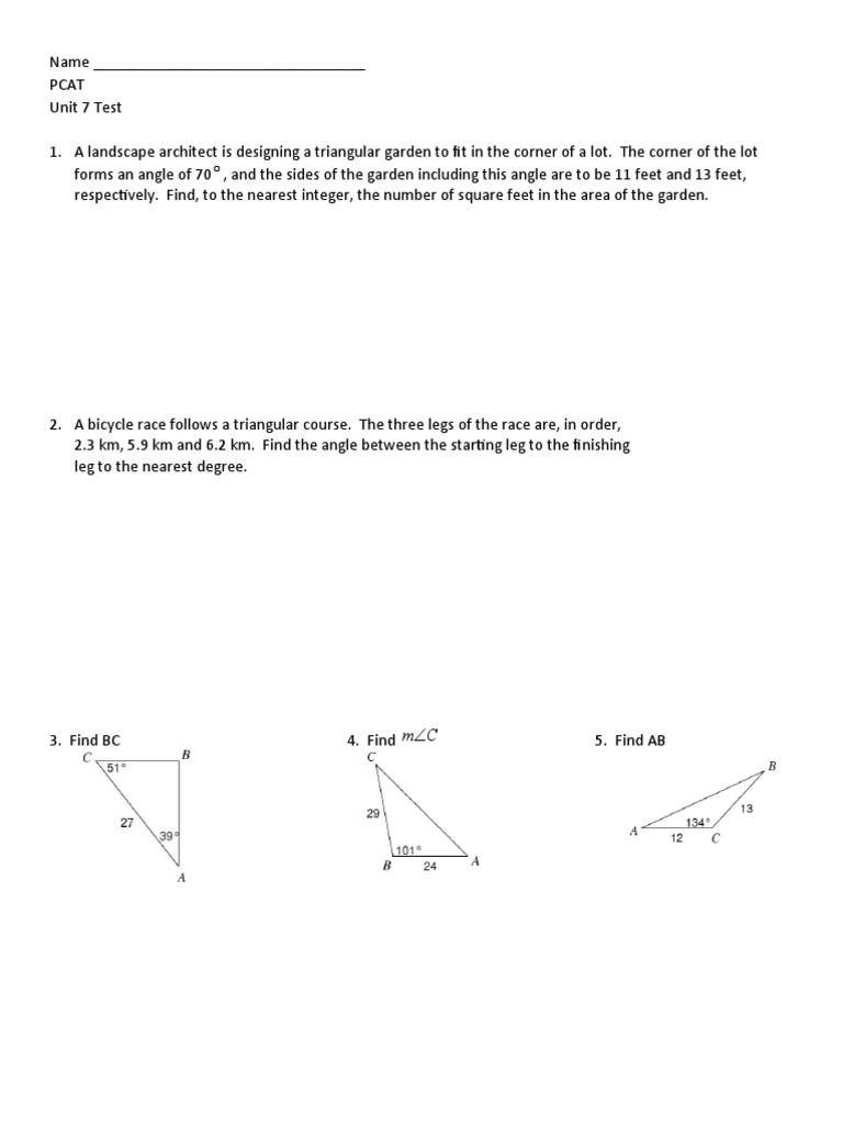 Unit 7 Test | PDF | Science & Mathematics
