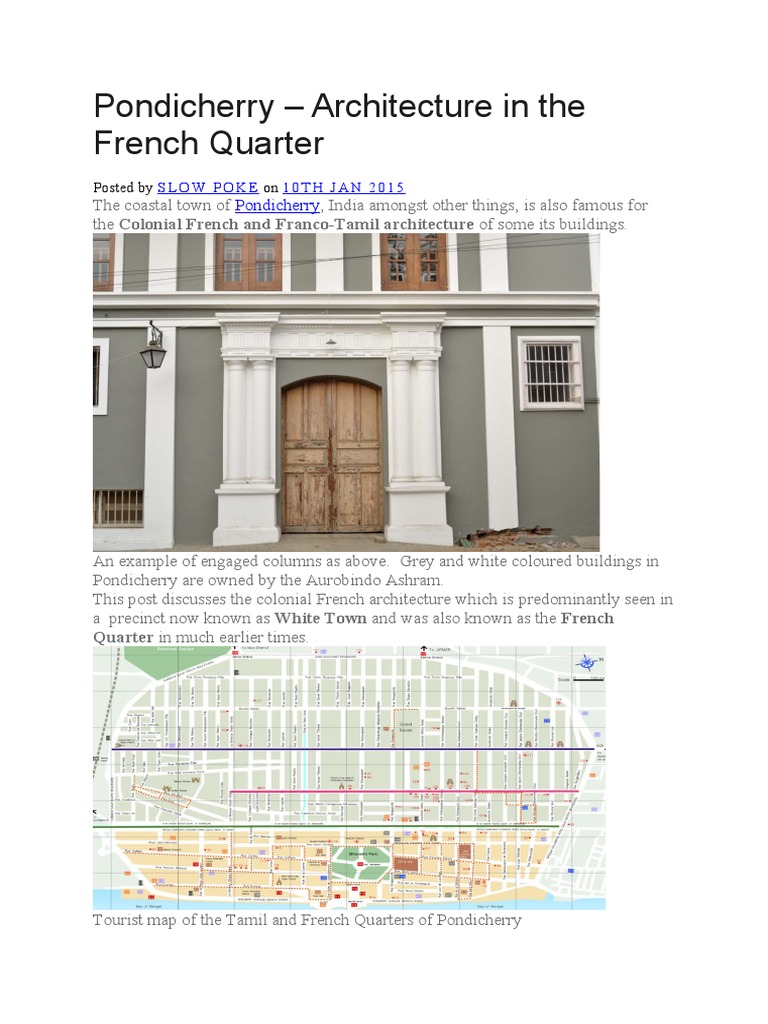 Pondicherry's French Colonial Architecture | PDF