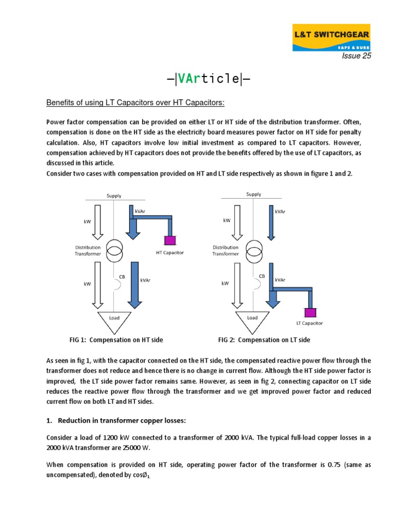 LT Vs HT PF Compensation | PDF | Ac Power | Transformer