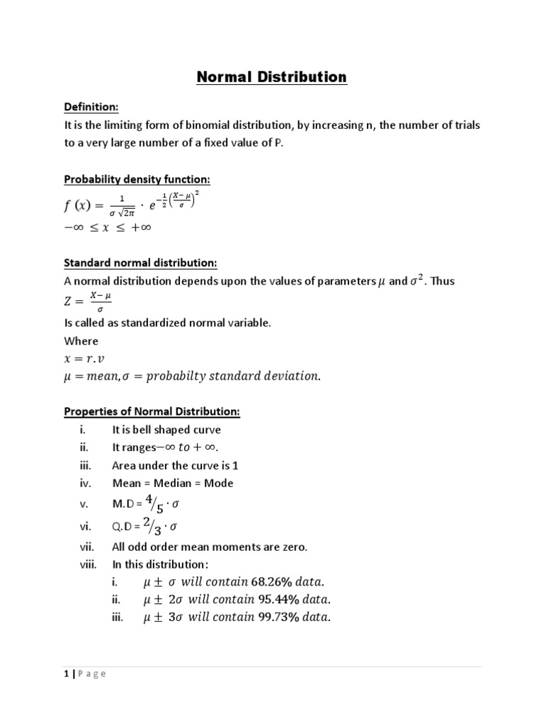 Normal Distribution | PDF | Normal Distribution | Probability Distribution