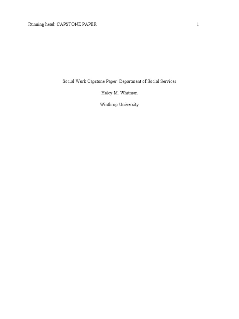Social Work Capstone Paper | PDF | Family Therapy | Psychotherapy
