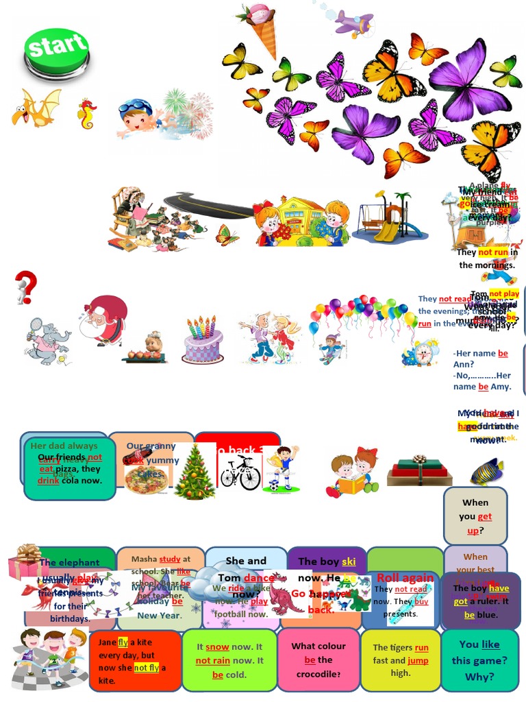 Board Game Present Simple Vs Present Continuous Boardgames Fun ...