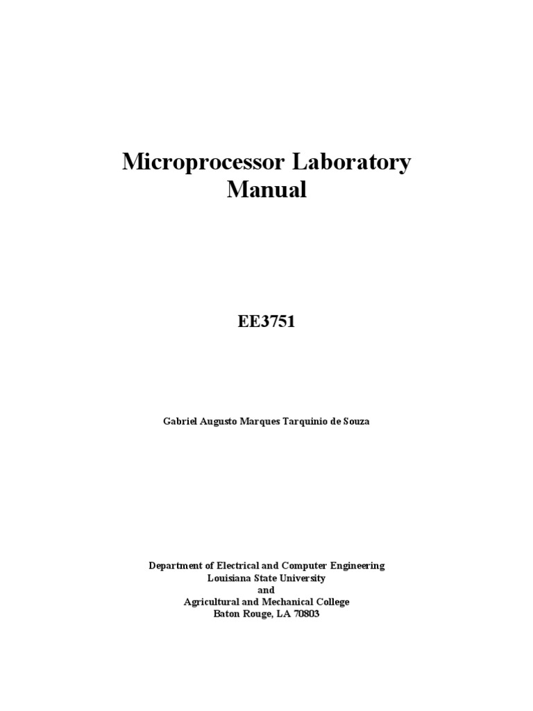 Microprocessor Laboratory Manual: Gabriel Augusto Marques Tarquinio de ...