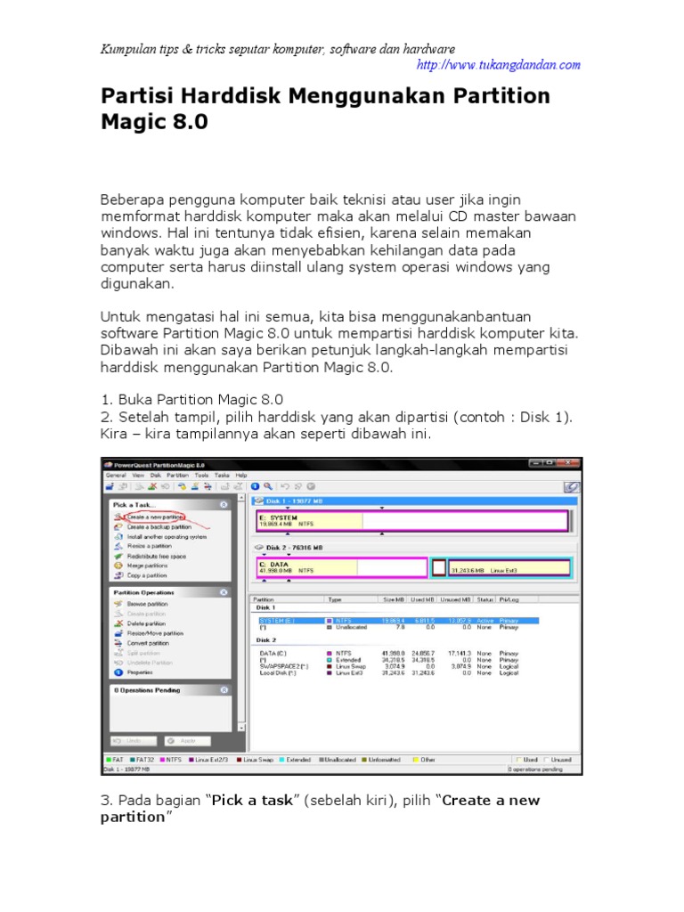 Partisi Harddisk dengan Partition Magic | PDF | Komputer