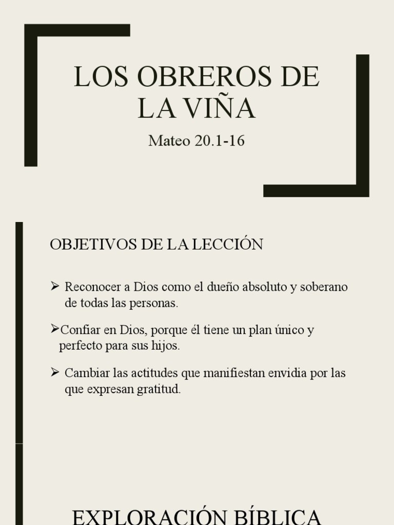 Los Obreros de La Viña | PDF