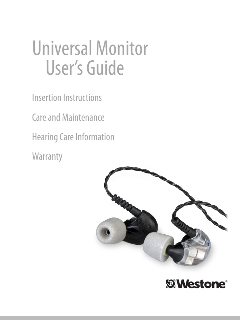 Westone Universal Monitor (UM3X Etc.) | PDF | Hearing Loss | Hearing