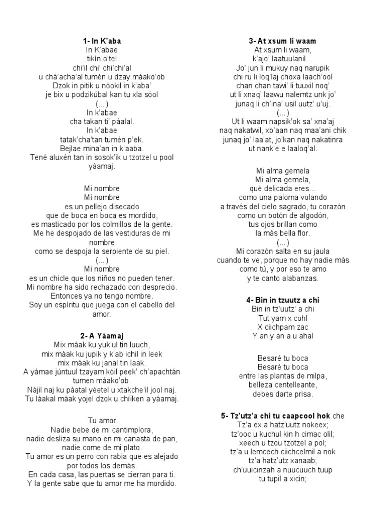 [Títulos representativos de un conjunto de poemas mayas] | PDF | Naturaleza