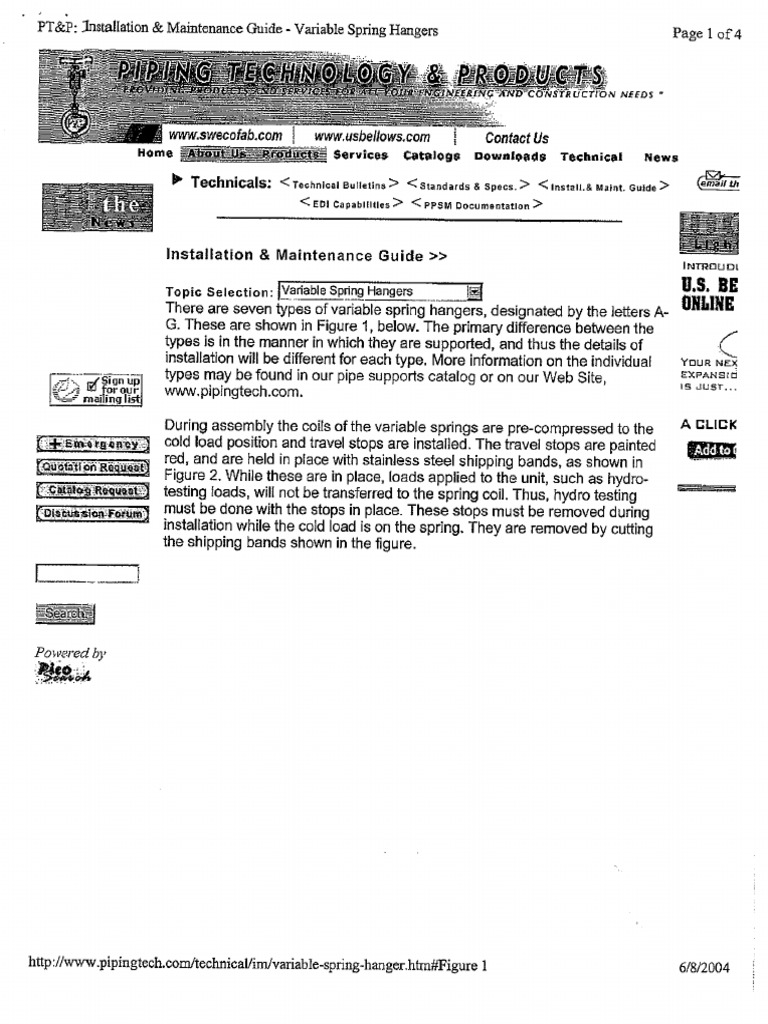 Spring Hanger Installation InformationB | PDF