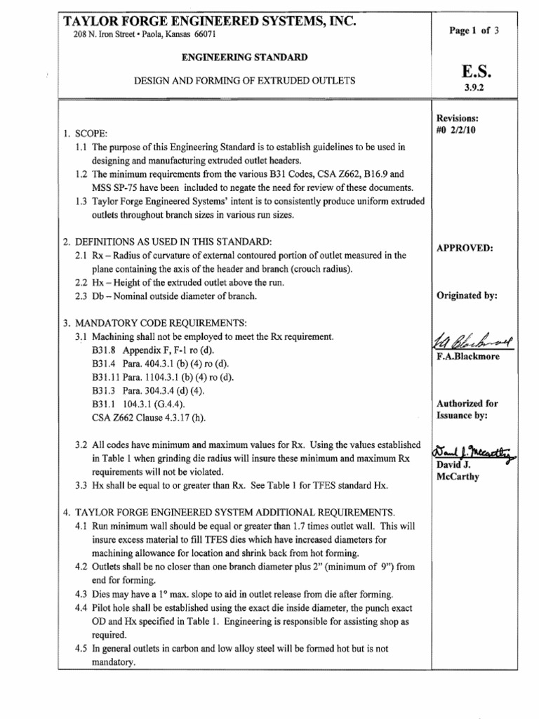 TAYLOR FORGE - SIF CALCS - ES 3.9.2 r0, Design & Forming of Extruded ...