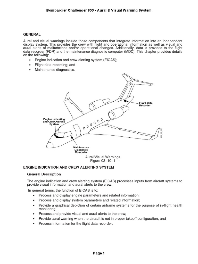 Cl605-Aural and Visual Warning System | PDF | Aviation | Aircraft
