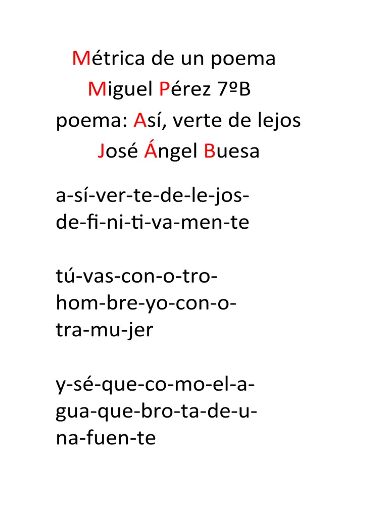 Métrica de Un Poema | PDF
