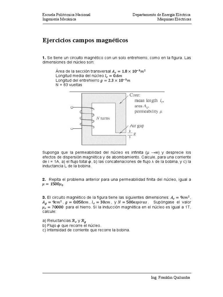 Ejerc Cap 1 y 2 | PDF | Transformador | Inductor