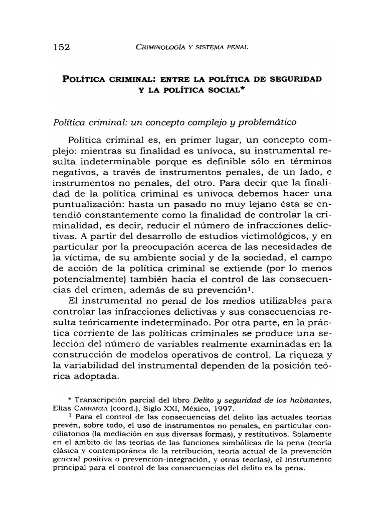 Baratta, Alessandro. Política Criminal.. | PDF | Criminología | Derecho ...