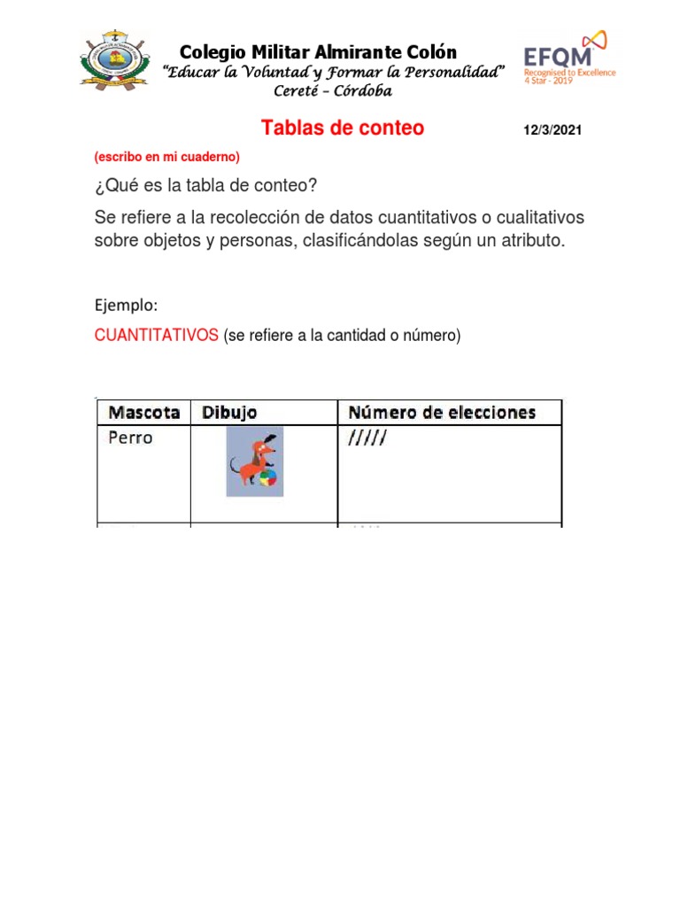 Tablas de Conteo PDF | PDF
