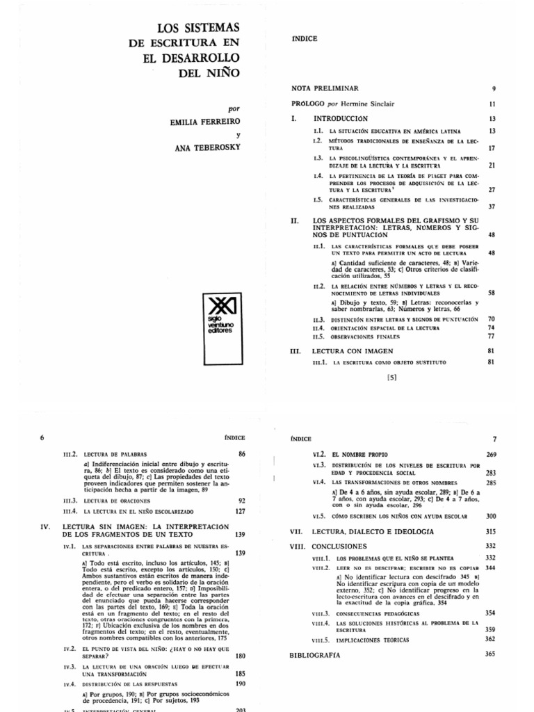 Ferreiro, Emilia y Teberosky, Ana (1979) Los Sistemas de Escritura en El Desarrollo Del Niño ...