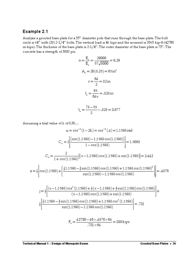 Example 2.1: Technical Manual 1 - Design of Monopole Bases Grouted Base ...