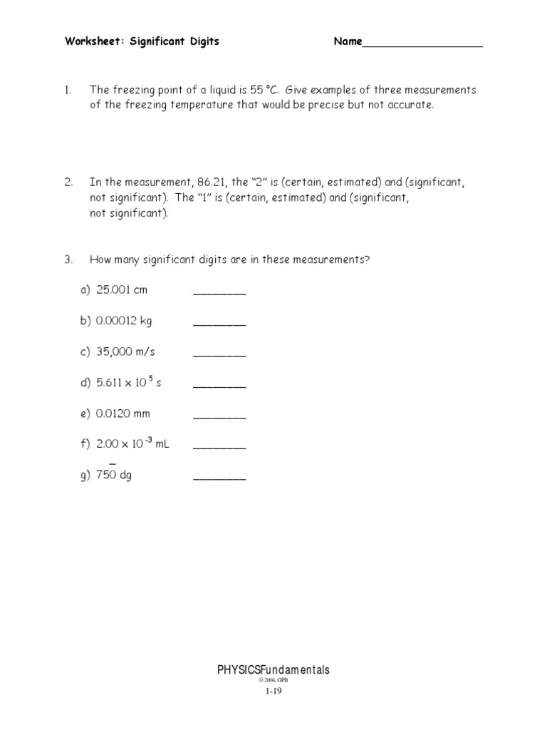 Sig Figs Practice | PDF | Significant Figures | Arithmetic