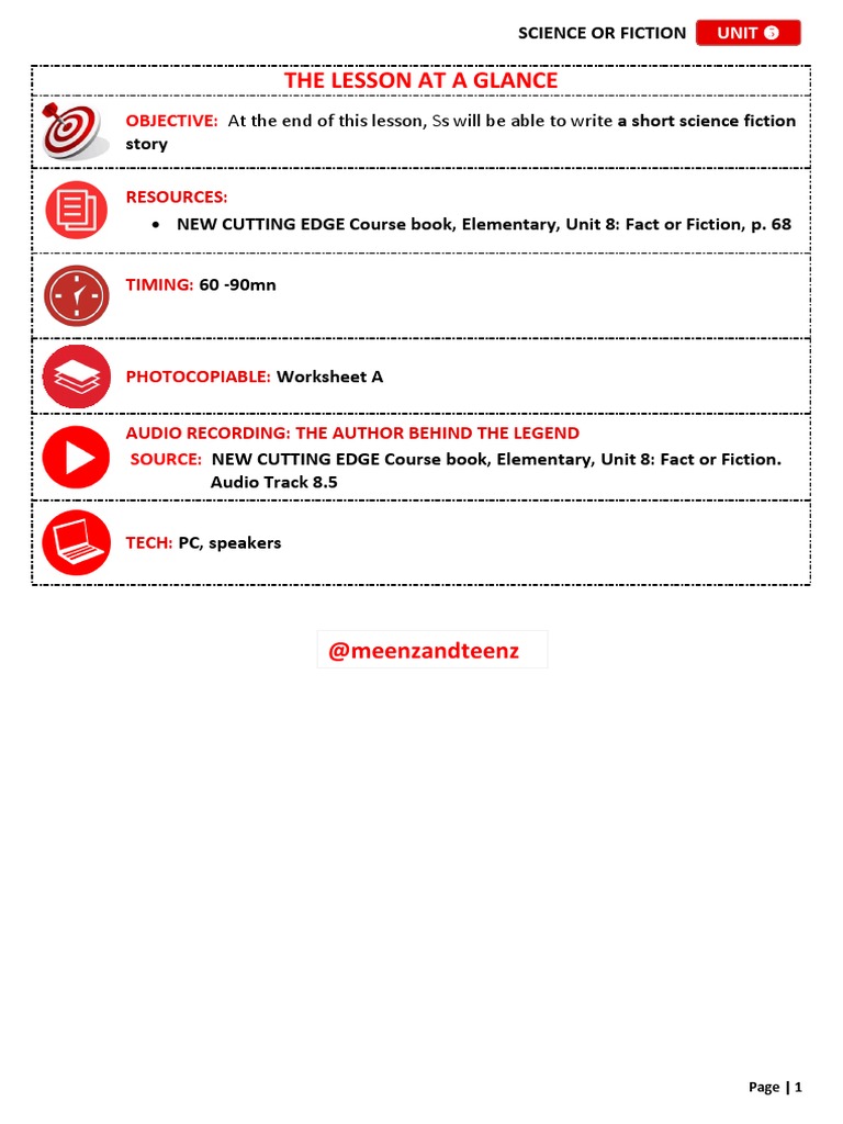 Sci-Fi Writing for Beginners | PDF | Science | Lesson Plan