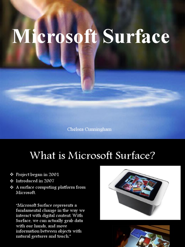 Overview of Microsoft Surface Technology | PDF | Microsoft | Computer ...