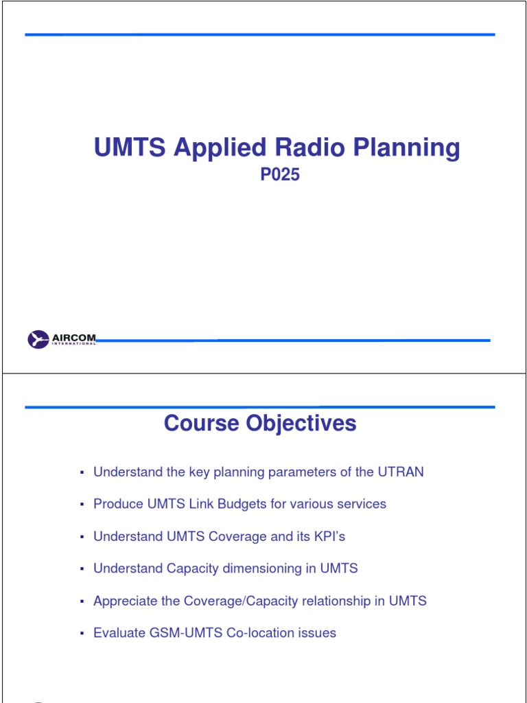 UMTS Applied Radio Planning | PDF | Decibel | Networks