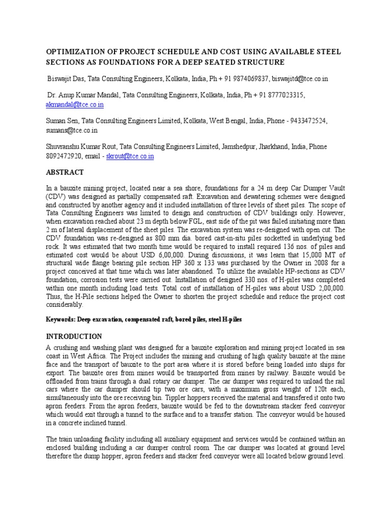 Optimizing Project Schedule and Cost by Utilizing Available Steel Sections | PDF | Deep ...