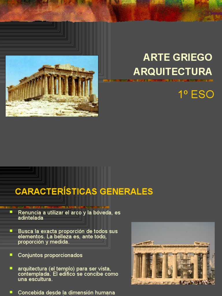 Arquitectura Griega | PDF | Antigua Grecia | Elementos arquitectónicos