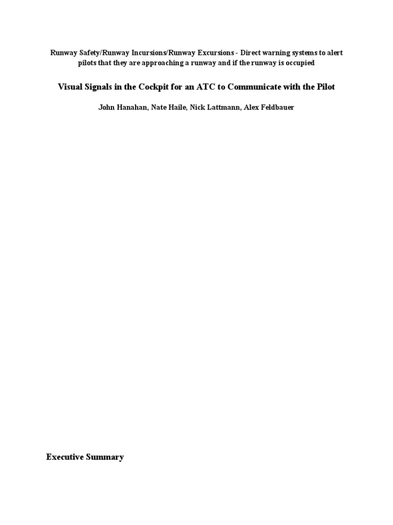 Visual Signals in The Cockpit For An ATC To Communicate With The Pilot ...