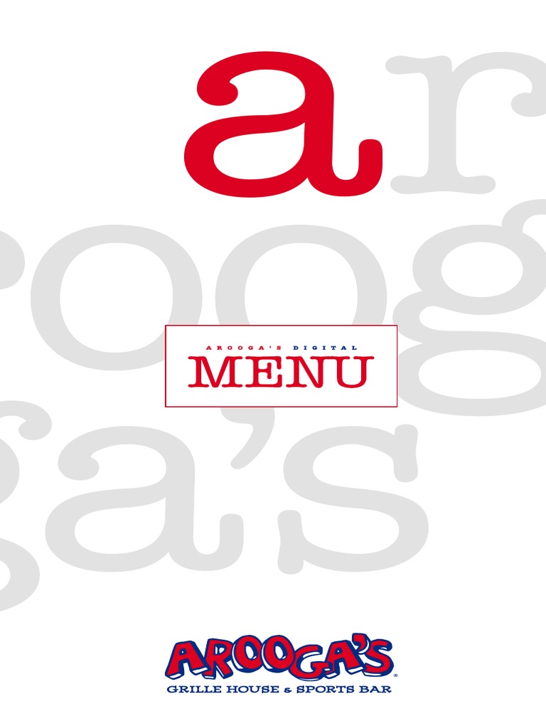 Arooga's Menu | PDF | Hamburgers | French Fries