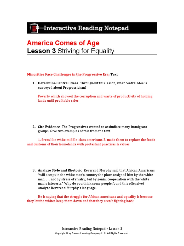 Topic 11 Lesson 3 Interactive NP | PDF | W. E. B. Du Bois | Native ...