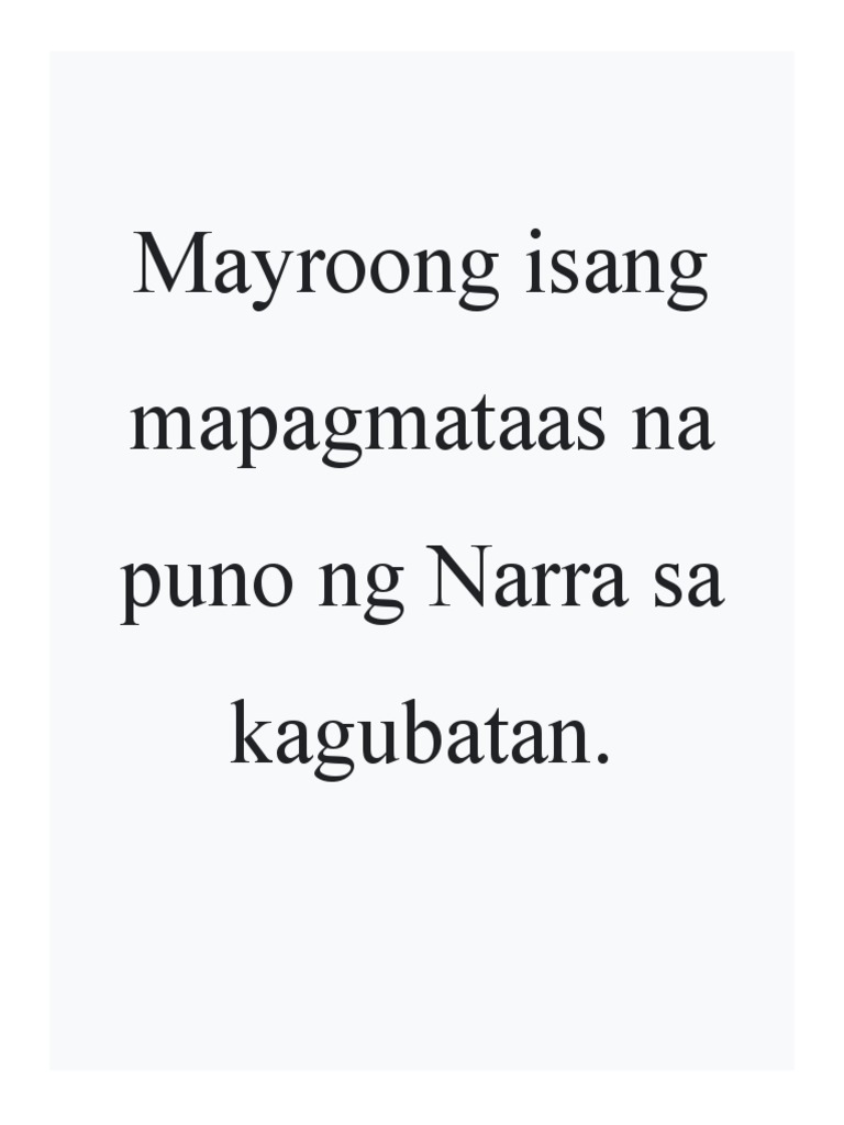 Ang Mayabang Na Puno | PDF