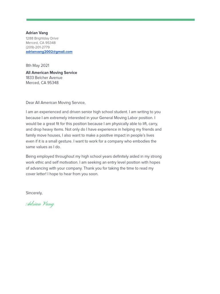 Av Cover Letter | PDF