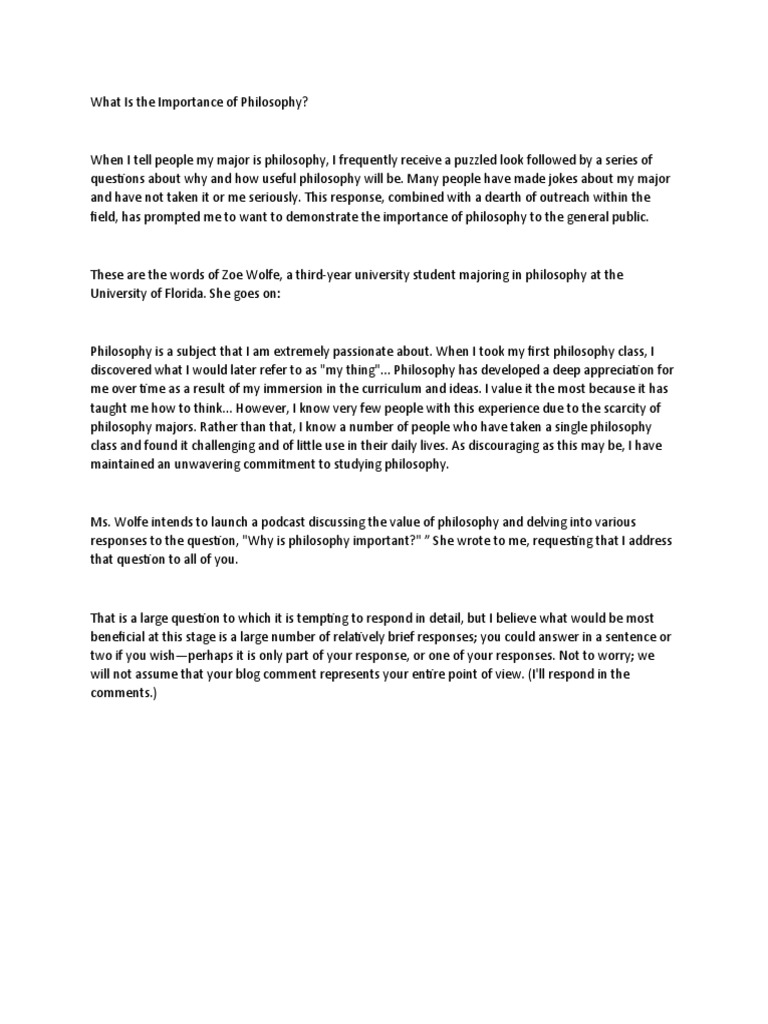 What Is The Importance of Philosophy | PDF | Philosophy