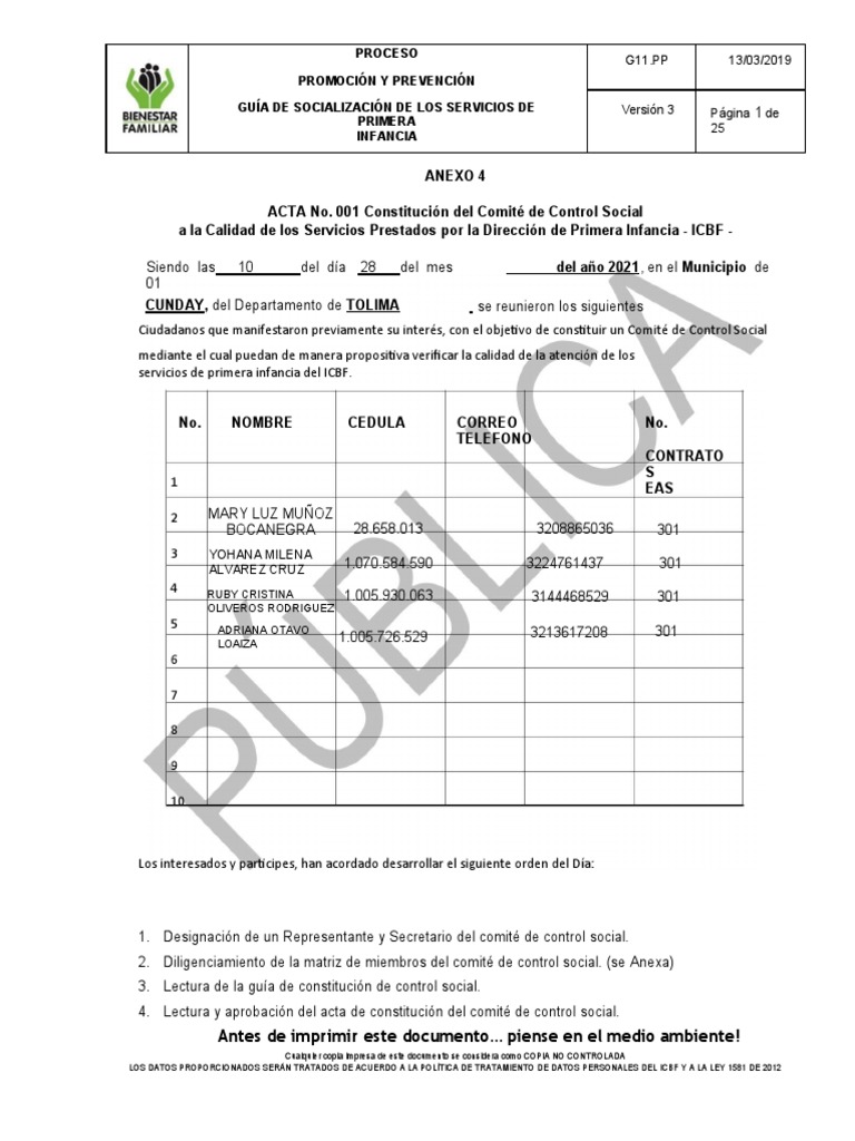 Acta Control Social 2021 | PDF | Gobierno