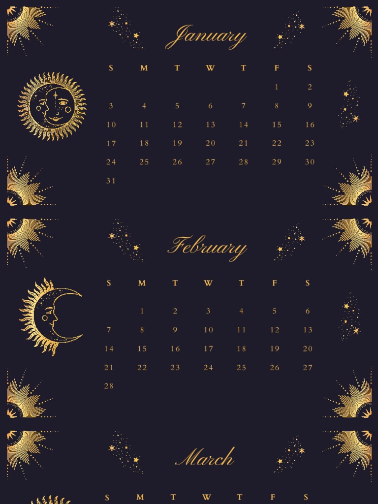 2021 Magic Calendar With Astrology Signs | PDF | Astrology | Esoteric ...
