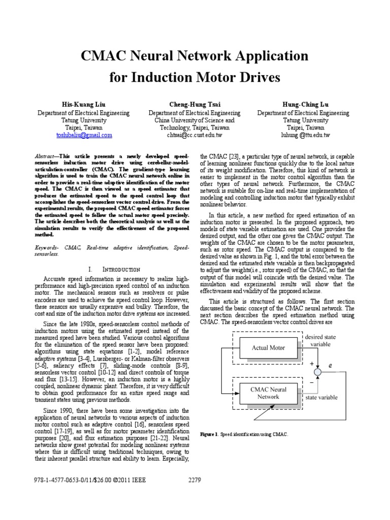 CMAC Neural Network Application For Induction Motor Drives | PDF ...