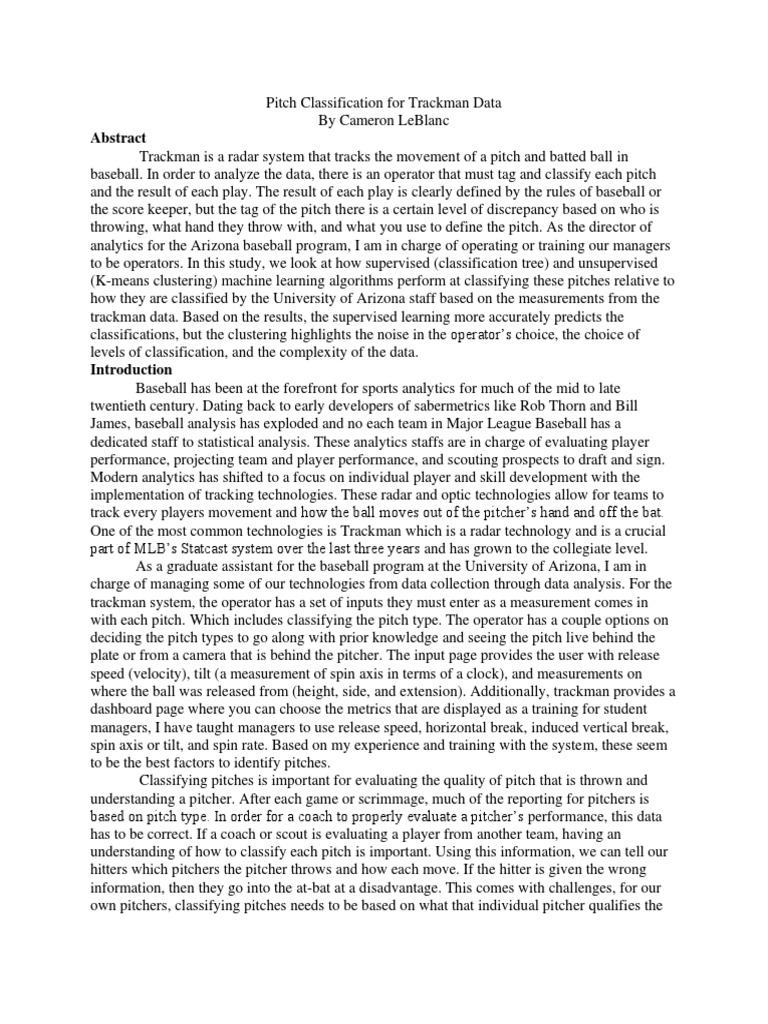 Final Project Leblanc | PDF | Throwing | Baseball Pitching