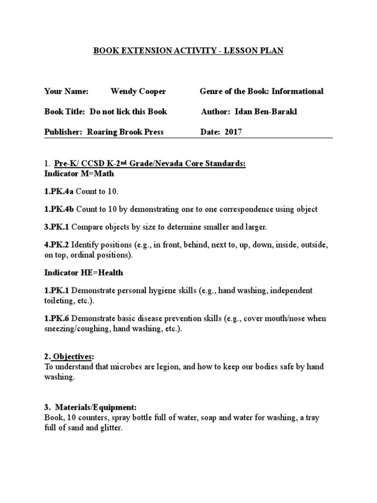 Activities for "Do Not Lick This Book" | PDF