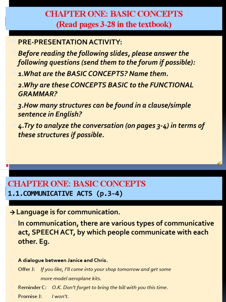 Chapter 1A BASIC CONCEPTS | PDF | Clause | Sentence (Linguistics)