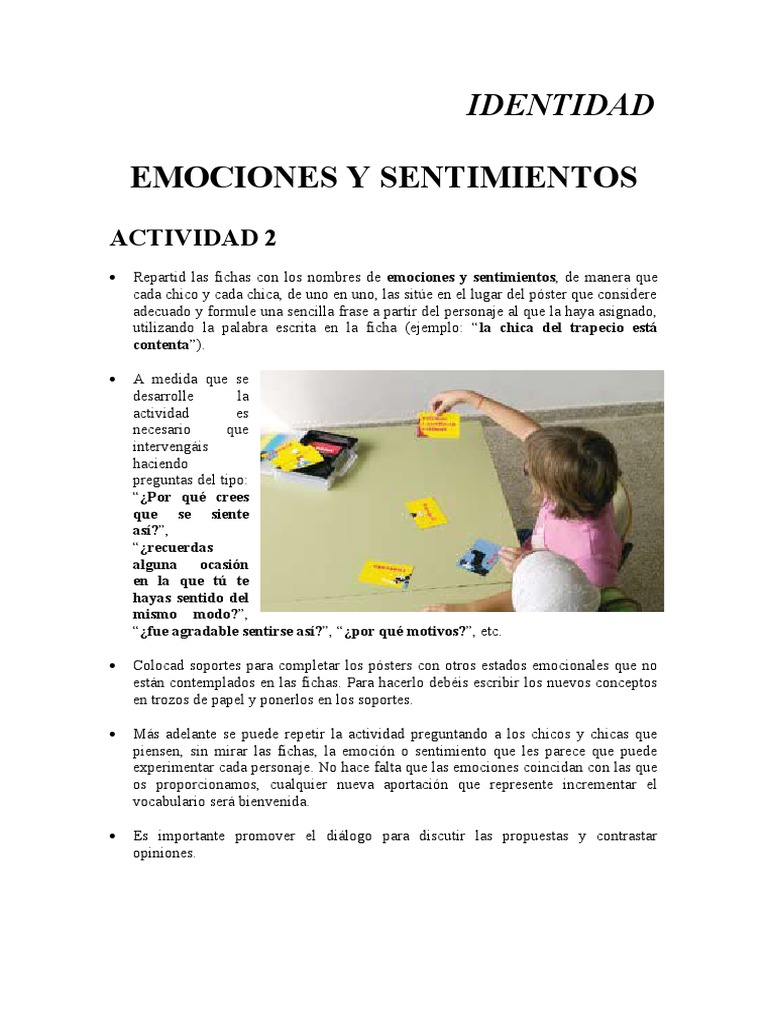 Fichas De Sentimientos Y Emociones